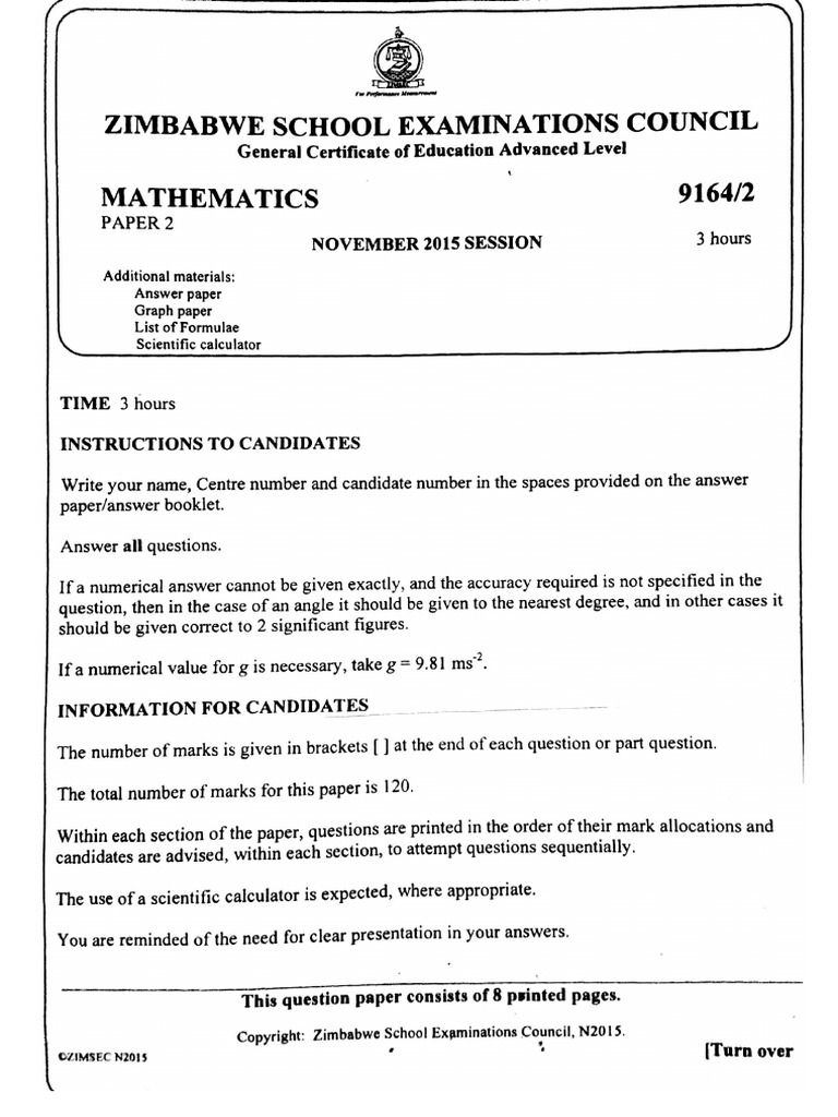 N 2015 p2 Mathematics | PDF