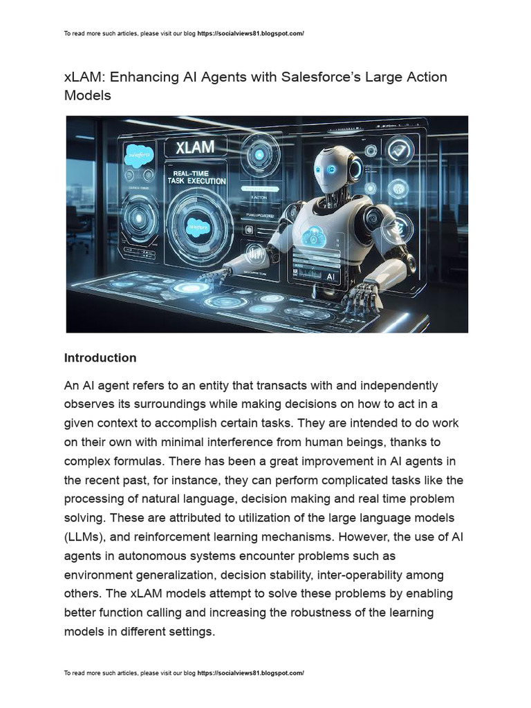 XLAM: Enhancing AI Agents With Salesforce's Large Action Models | PDF | Artificial Intelligence ...
