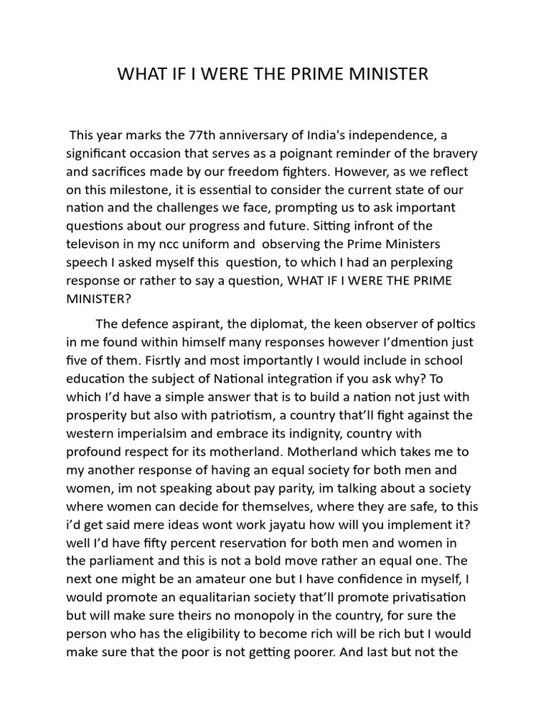 What If I Were The Prime Minister by Jayatu Dutta | PDF