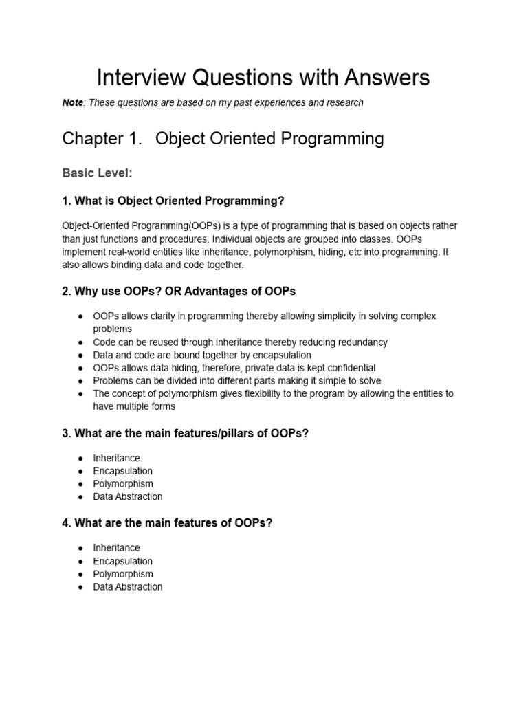 Interview Preparation Questions and Guide | PDF