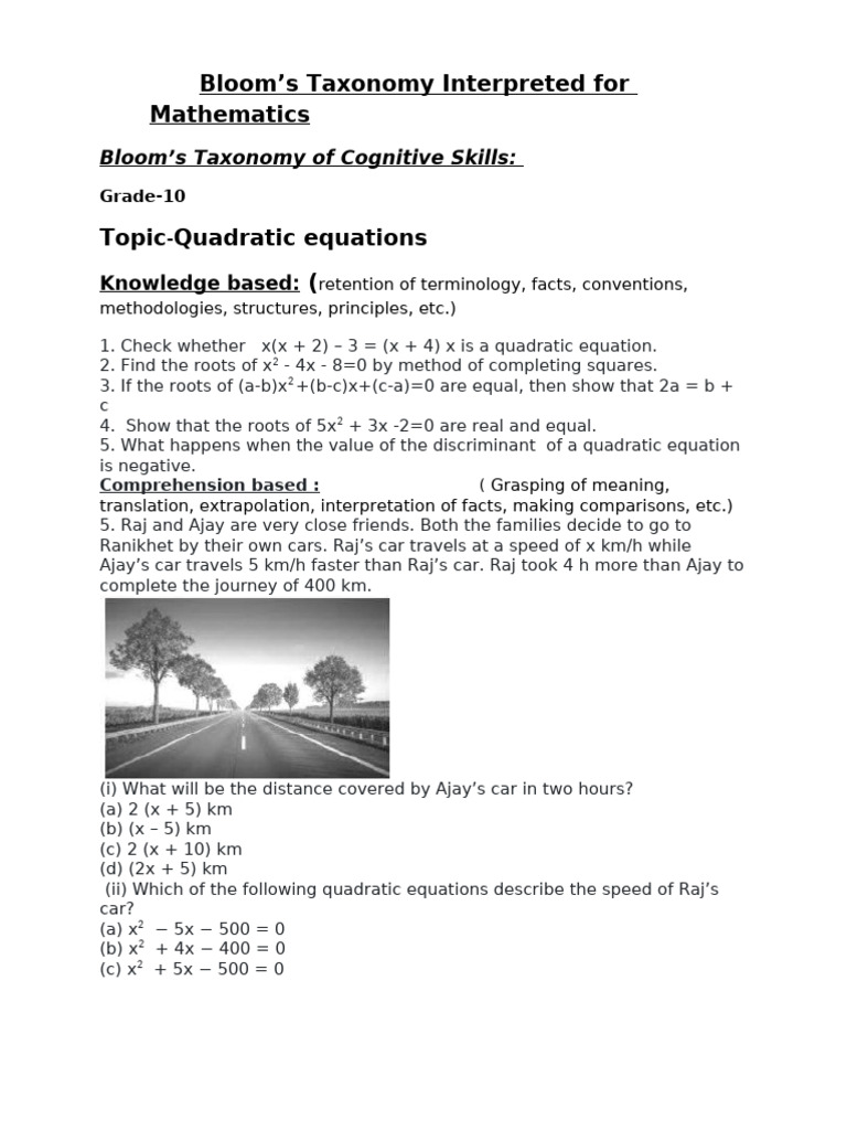 G10-Different Levels of Question As Per Bloom's Taxonomy | PDF