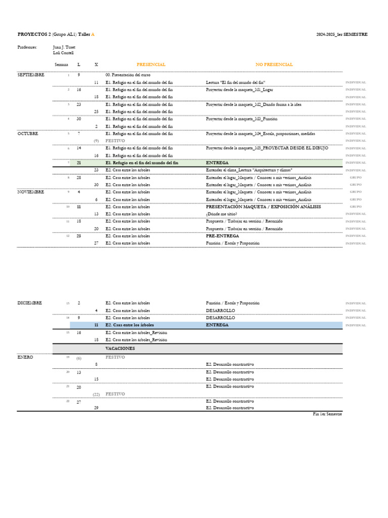PR2_24-25_CALENDARIO_1C | PDF