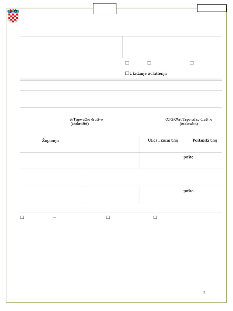 Zahtjev Za Upis U Registar Specijaliziranih Subjekata - OBRASCI | PDF