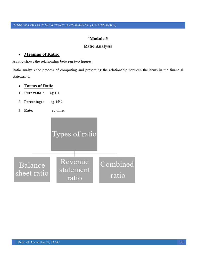 Ratio Analysis Full Notes | PDF