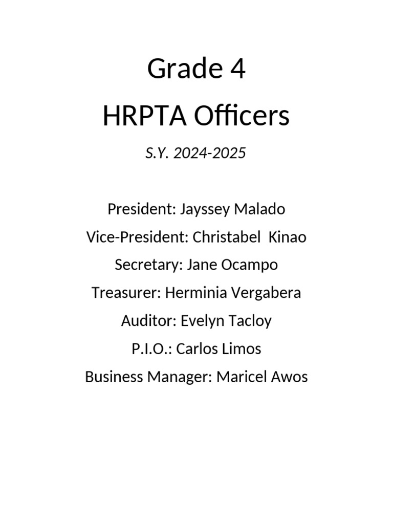 Hrpta Offficers | PDF