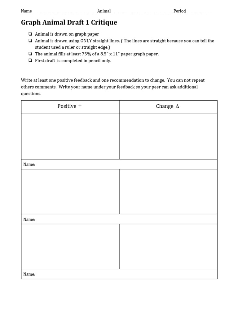 Graph Animal Draft 1 Critique | PDF