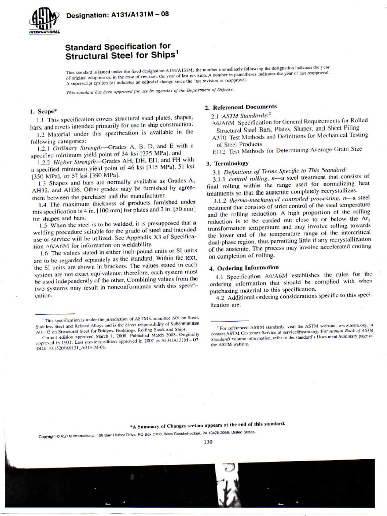 A131 A131m - Shipbuilding Plates | PDF