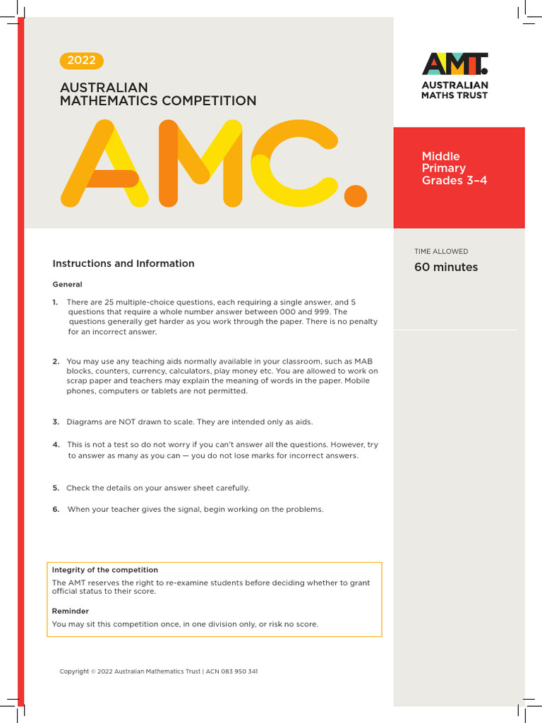 A等级-2022 Amc Paper Sc-mp | PDF