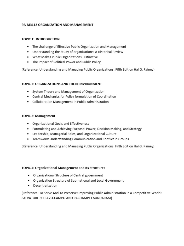 Topics Organization and Management | PDF