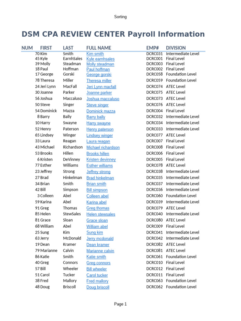 Ms Excel Day 1 Training - Working Files | PDF