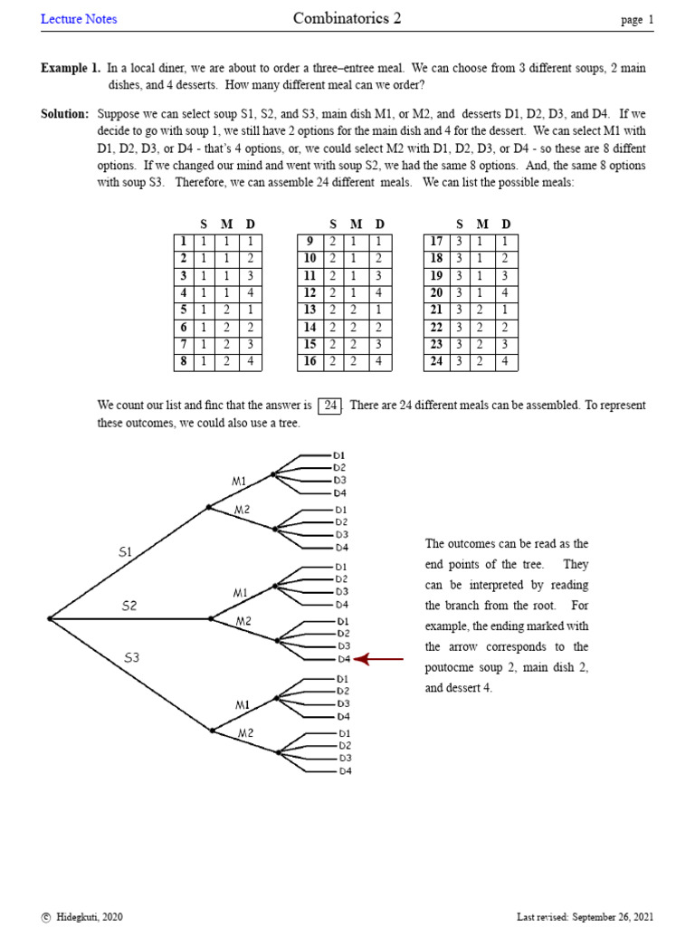 Combinatorics 2 | PDF