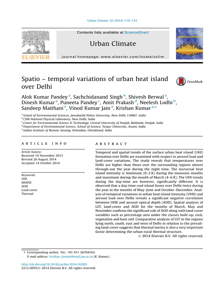 Spatio Temporal Variations of Urban Heat | PDF
