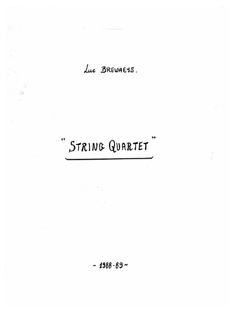 89-01 String Quartet | PDF