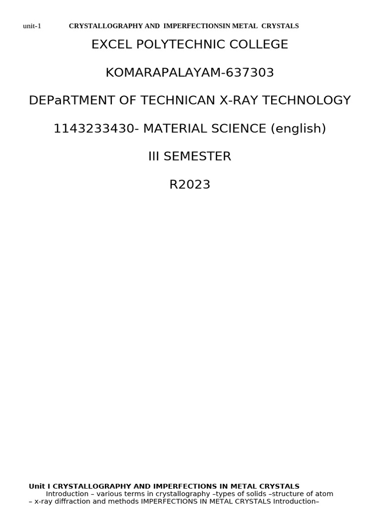 Material Science Eng | PDF