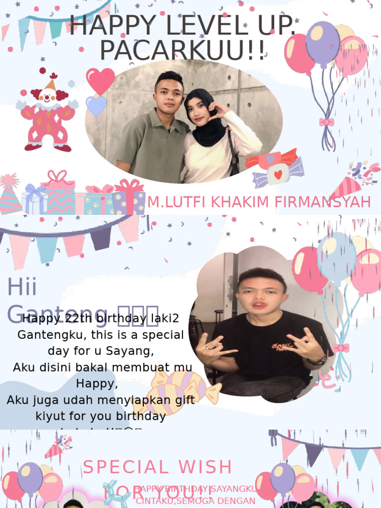 Pink Biru Minimalis Ulang Tahun Presentasi | PDF