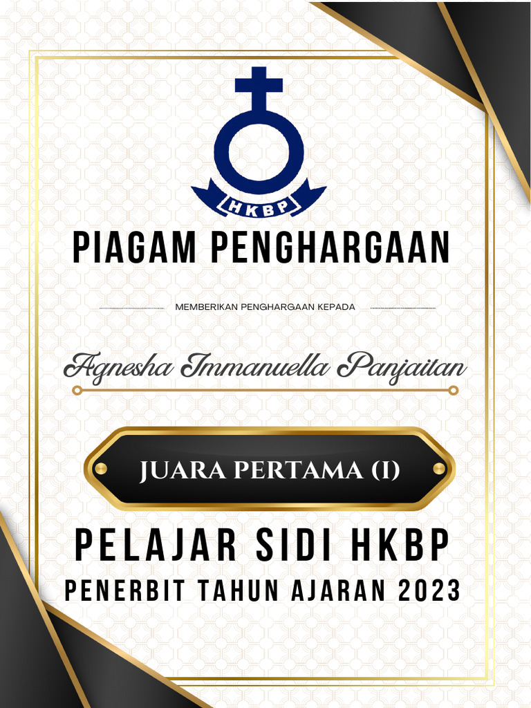 Kuning Hitam Piagam Penghargaan - 2 | PDF