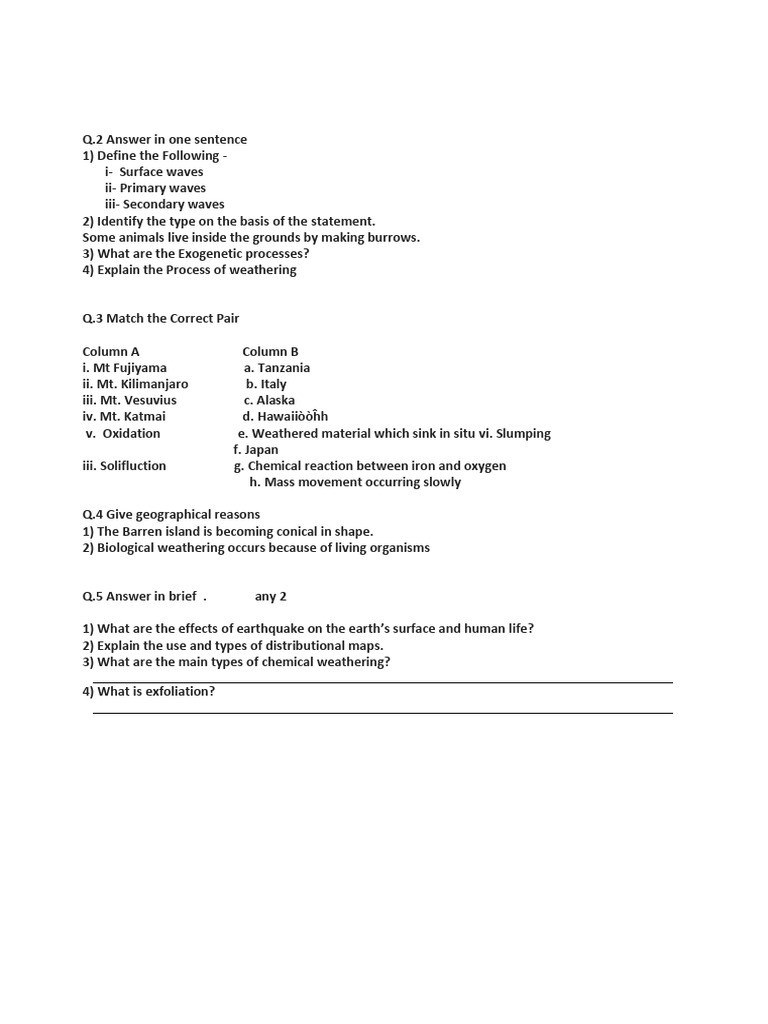 9th geography revision list | PDF