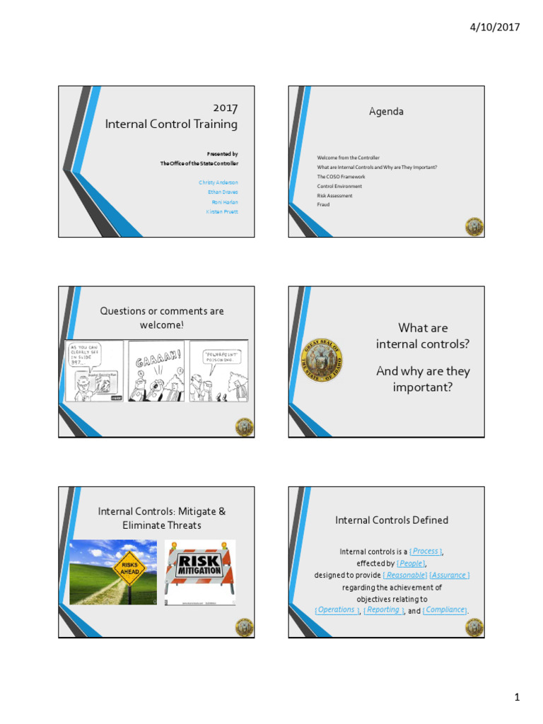 2017 Internal Control Training Slides - 6 Per Page | PDF | Internal ...