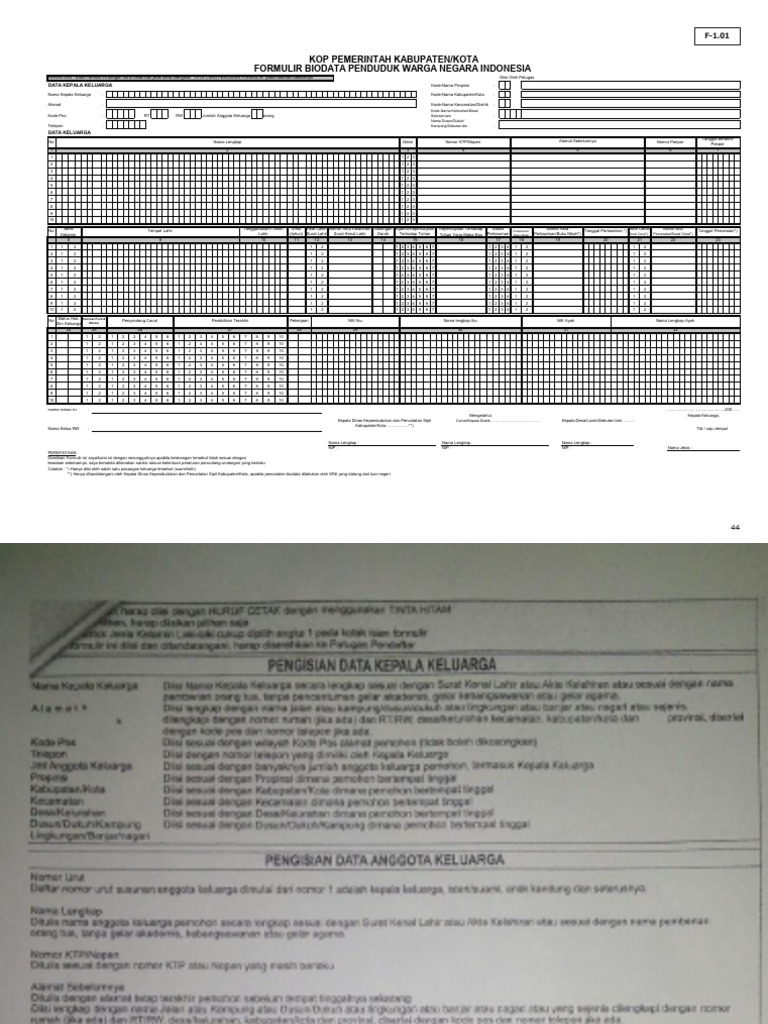 Formulir F1 01 | PDF