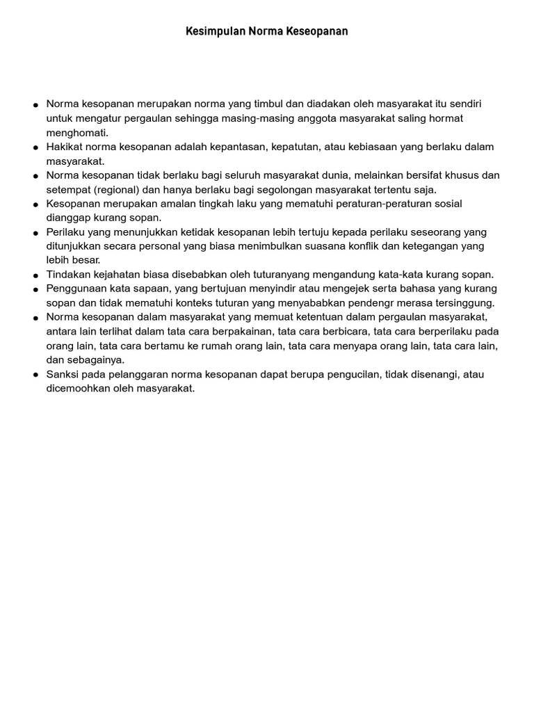Kesimpulan Norma Keseopanan - Docx - 20240907 - 182505 - 0000 | PDF