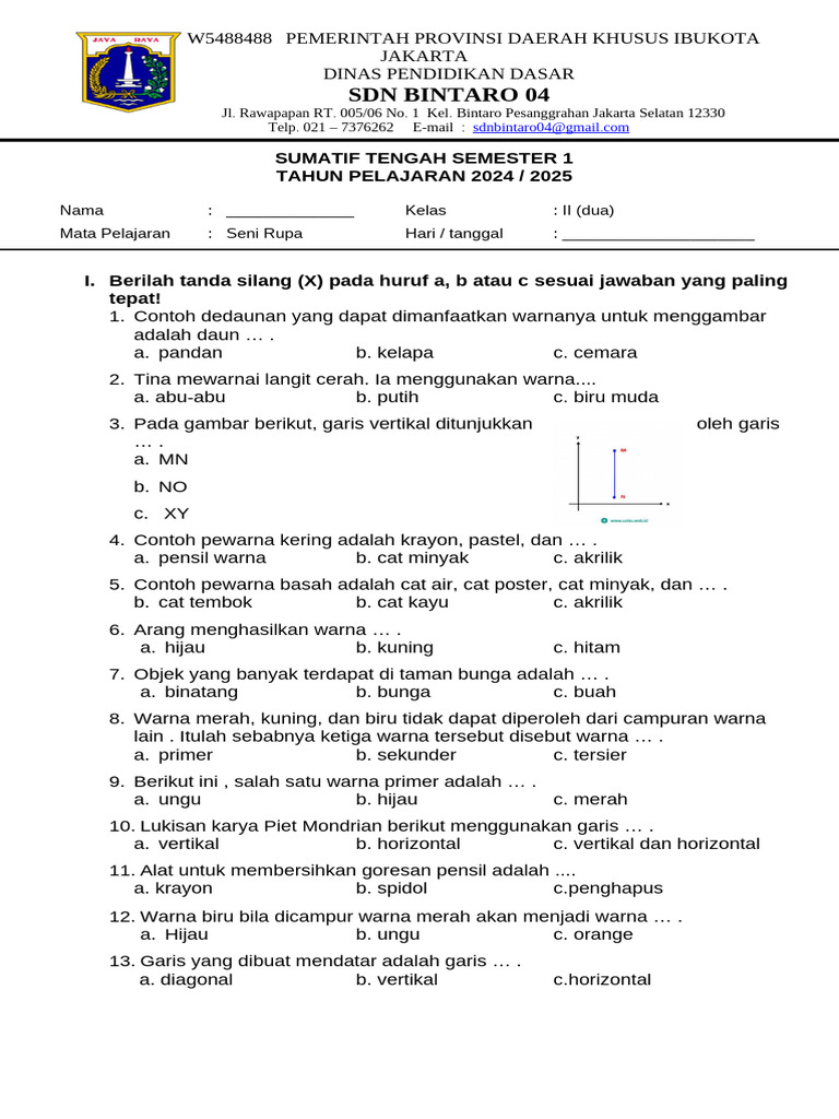 STS SENI RUPA KELAS 2 | PDF