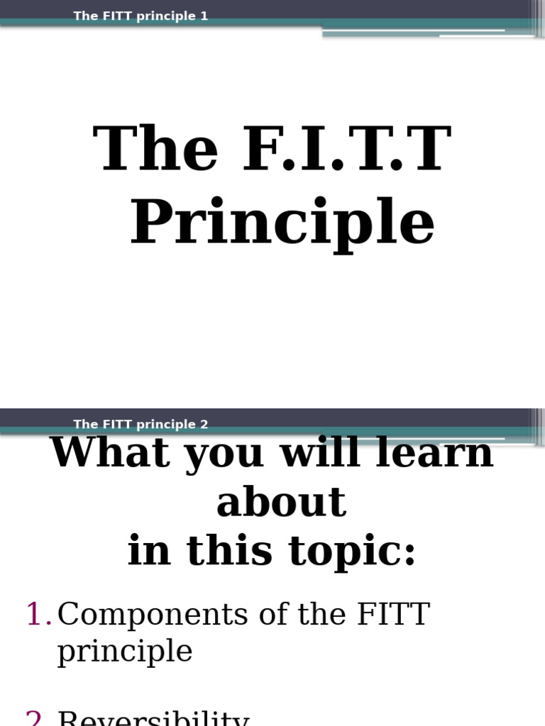 Chapter 3 FITT Principle | PDF