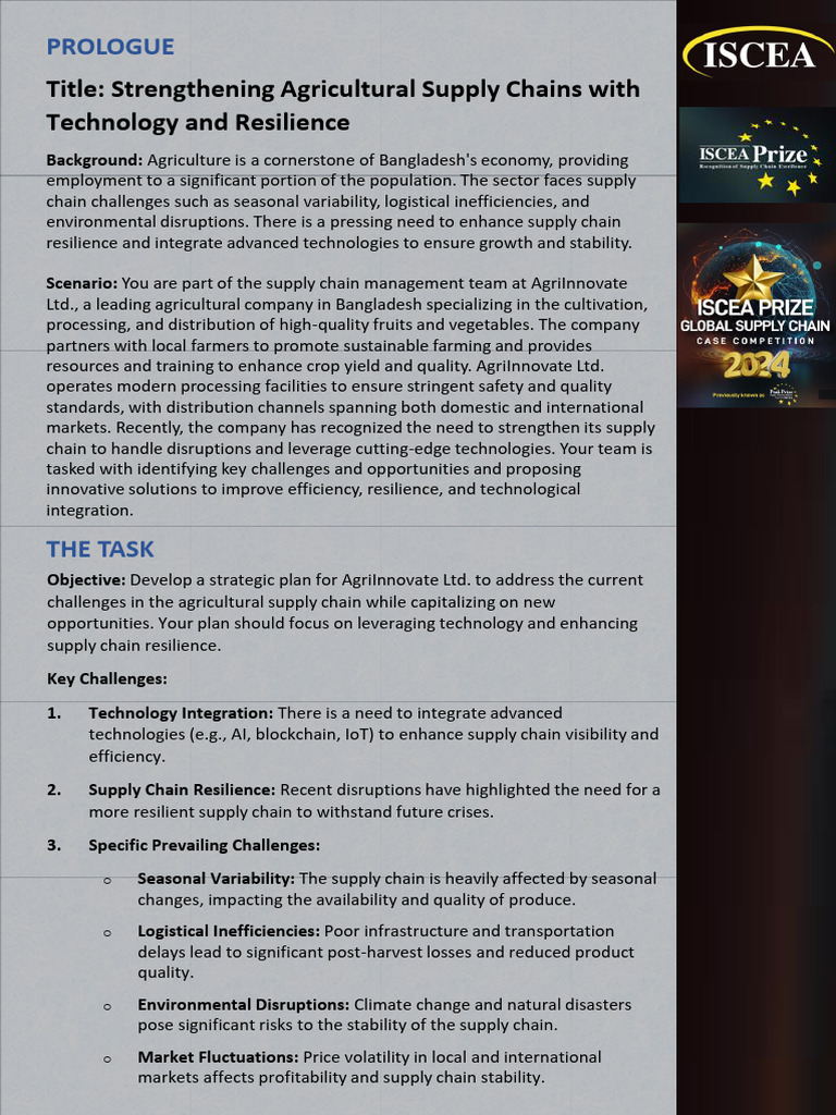 ISCEA Prize Global Case Competition (Bangladesh) 2024 | PDF