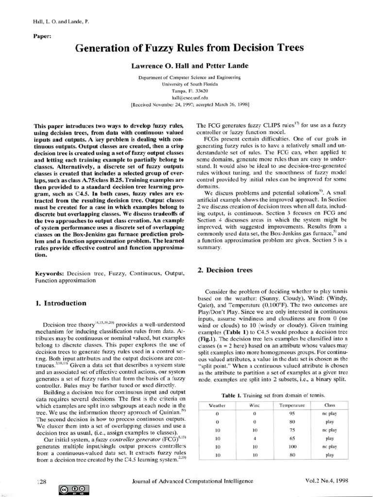 Generation of Fuzzy Rules From Decision Trees | PDF
