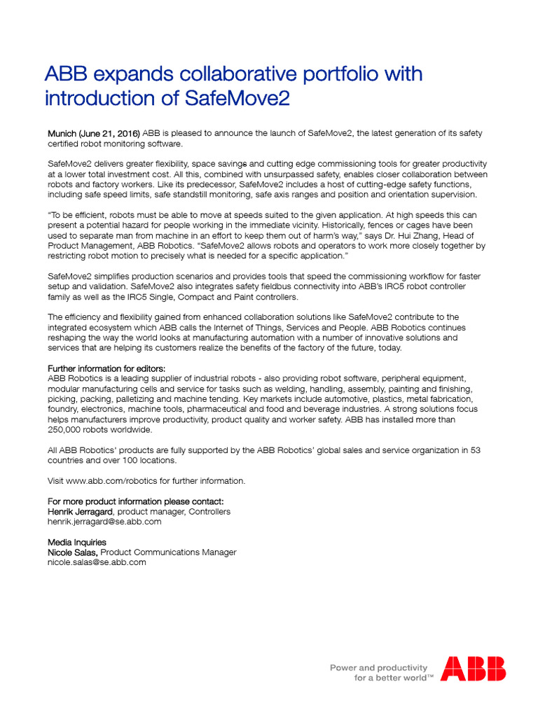 SafeMove - Press Release - Final | PDF