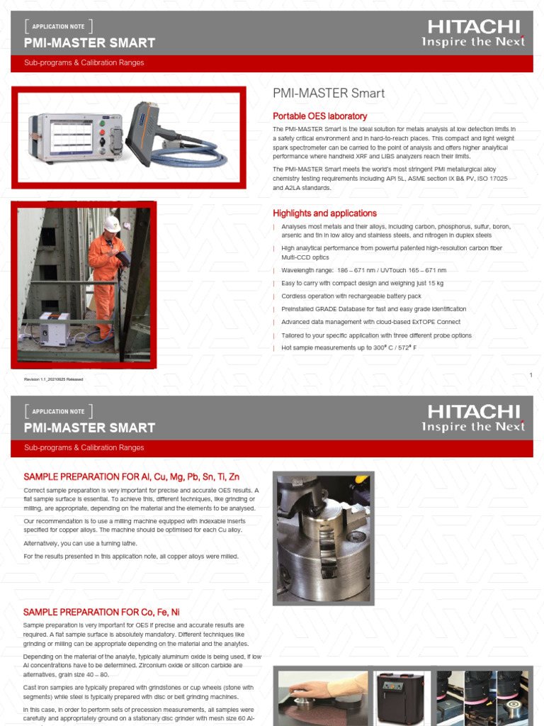 PMI MASTER Smart - Calibration Ranges | PDF