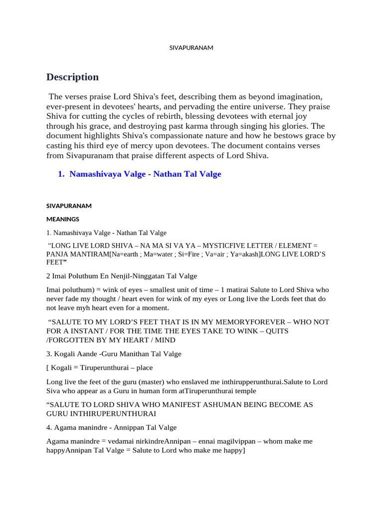 Siva Puranam | PDF