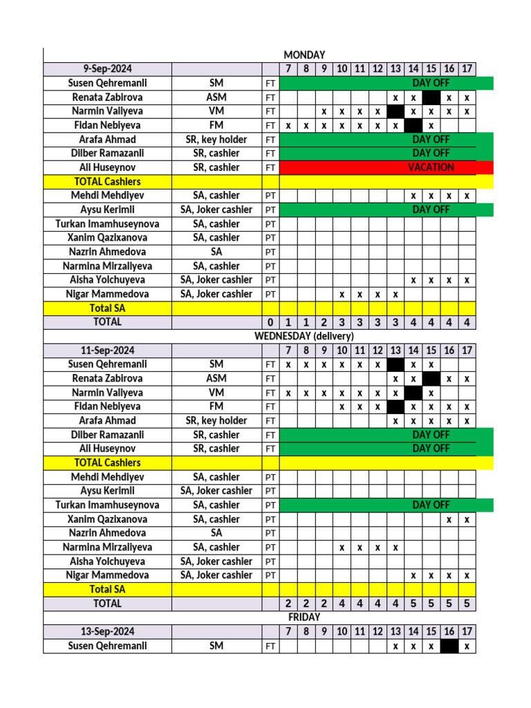 September Timetable 09.09.2024 | PDF