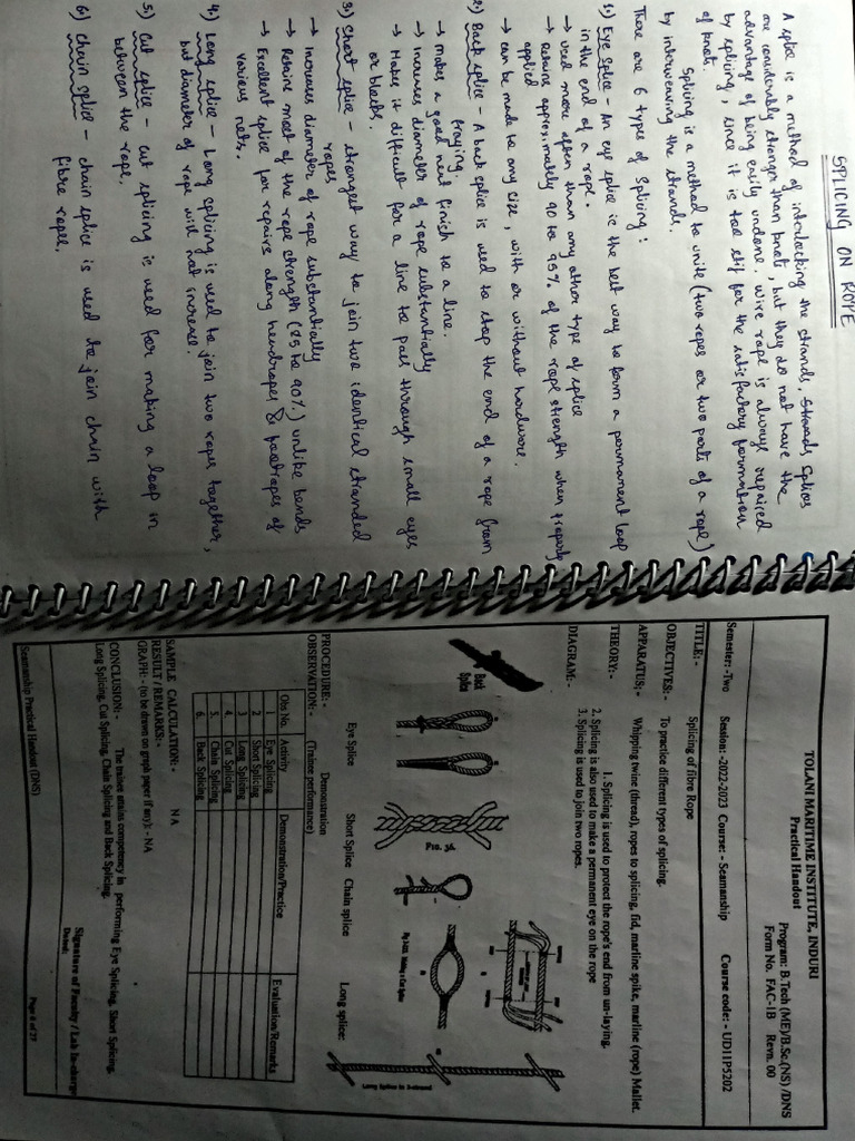 Seamanship Manual Sem 2 | PDF
