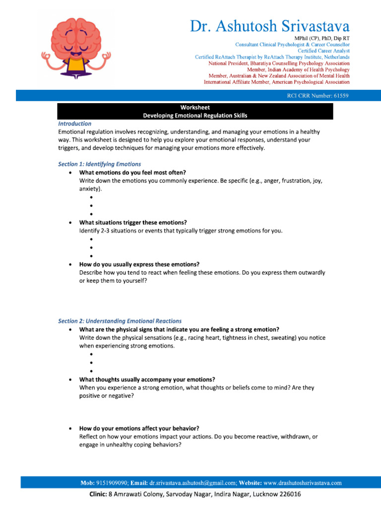 Emotional Regulation Skills | PDF