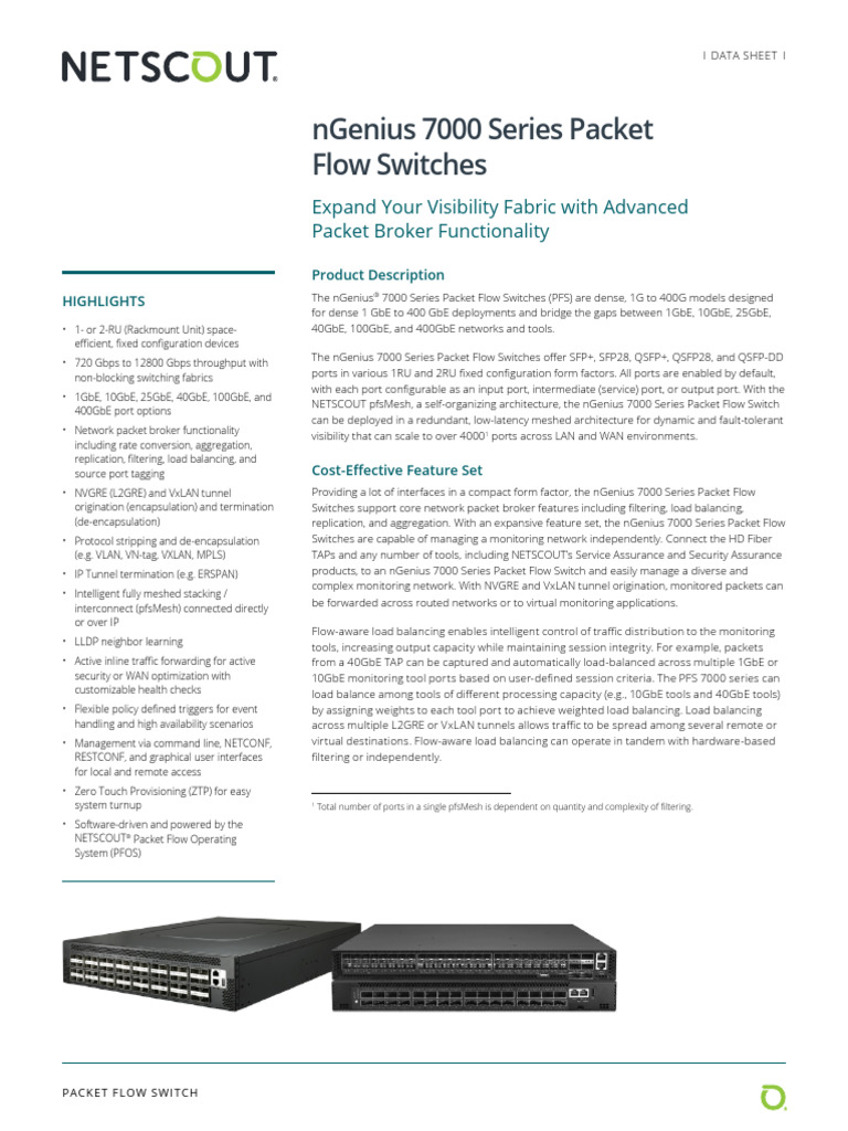 Ngenius 7000 Series Packet Flow Switches | PDF