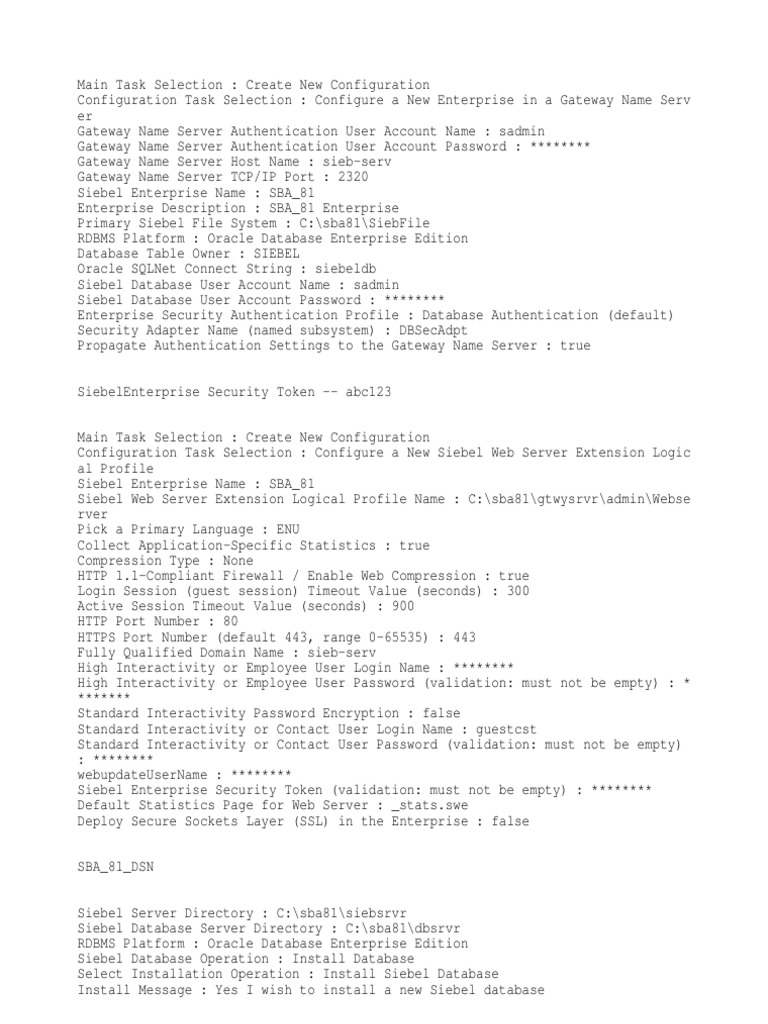 Siebel Install | PDF | Oracle Database | Databases