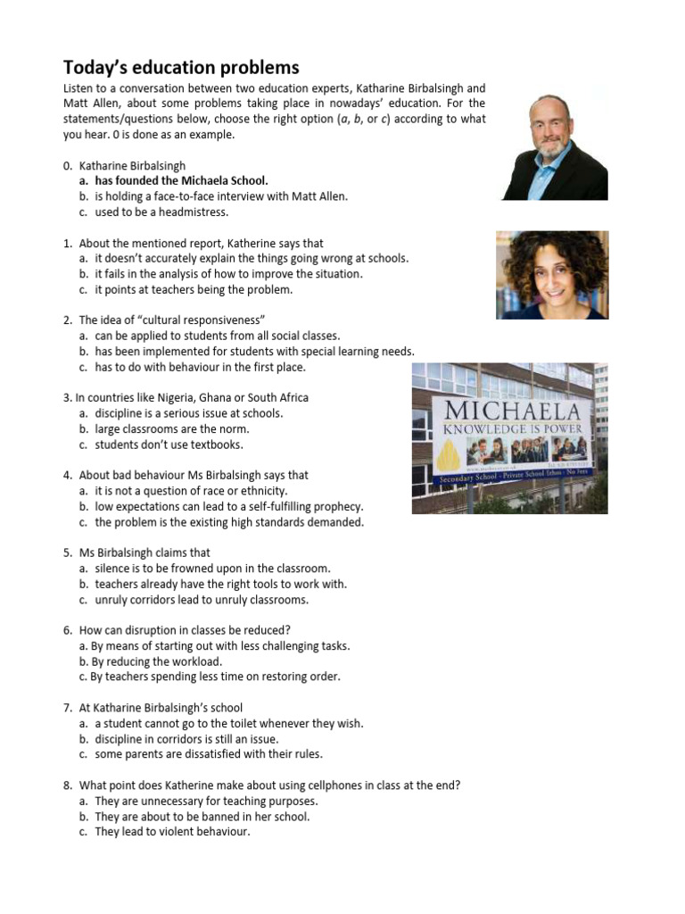 C2-Today's Education Problems - LISTENING | PDF