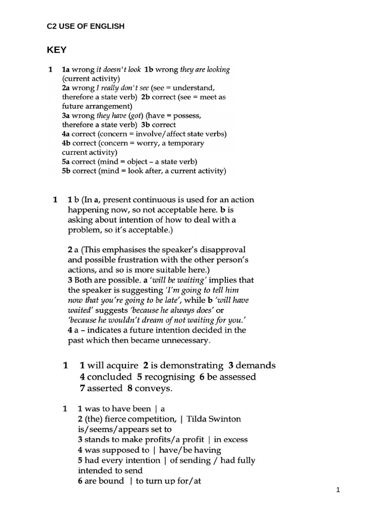 C2 - Use of English - Practice - Key | PDF