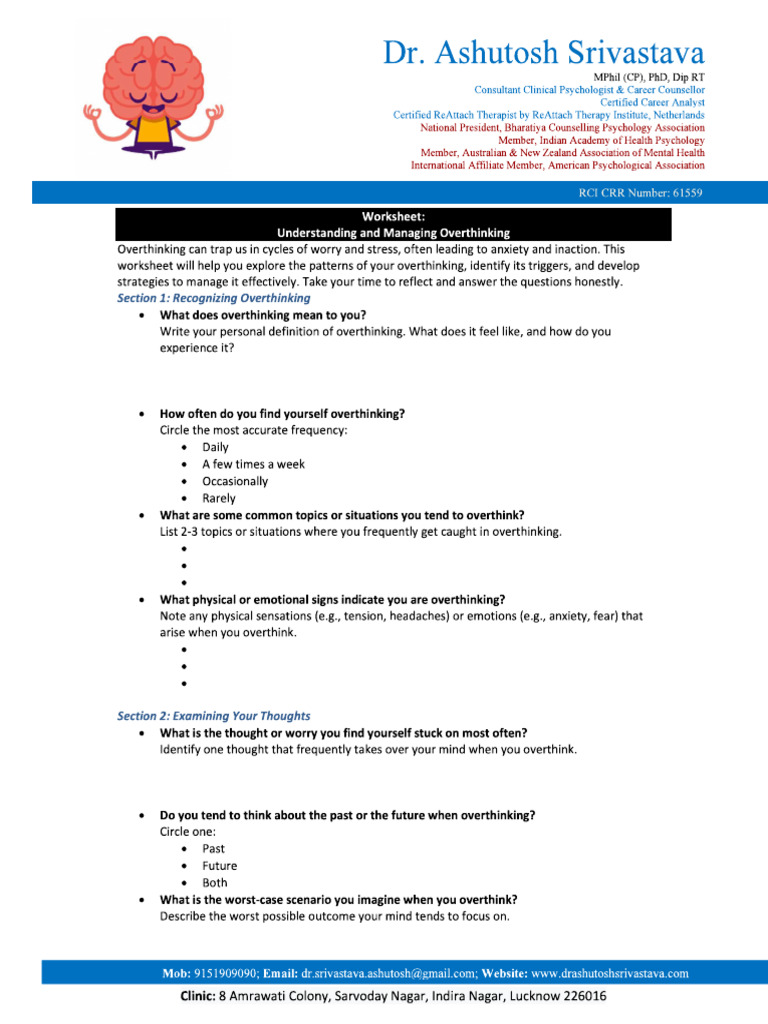 Managing Overthinking | PDF