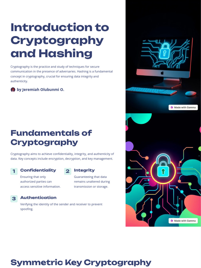 Introduction To Cryptography and Hashing | PDF
