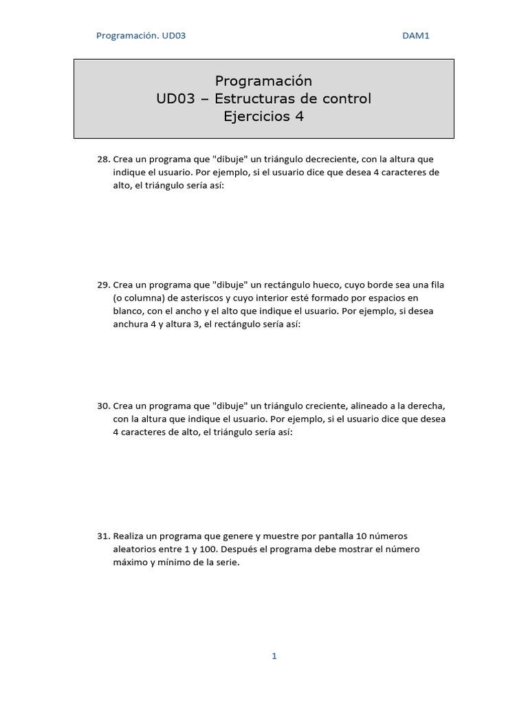 PRO - UD03 - Ejercicios 4 | PDF
