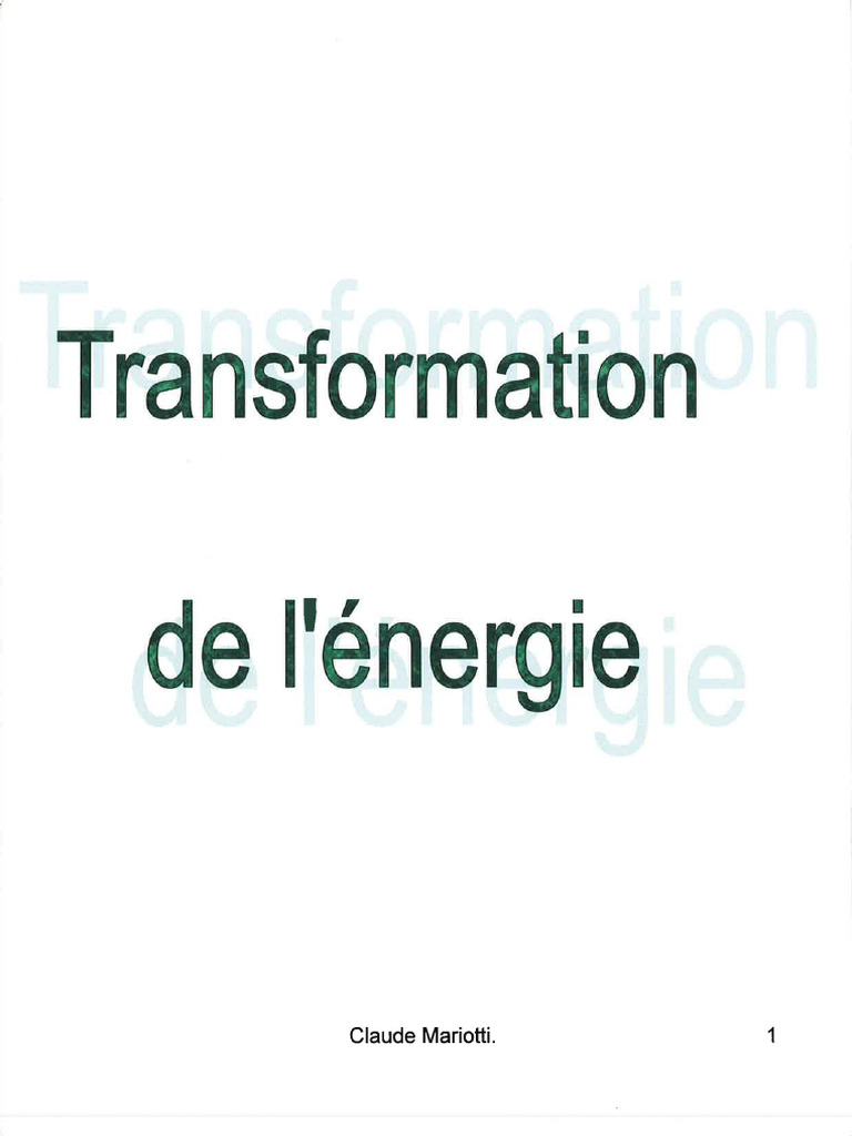 Transformation Energie E | PDF