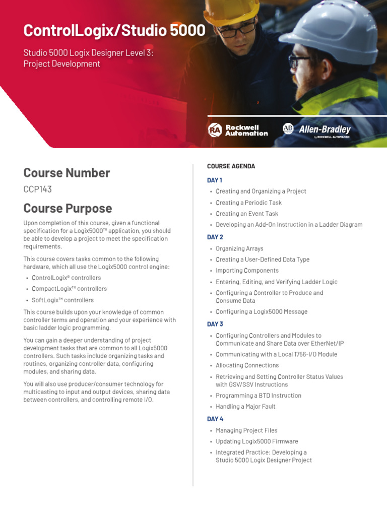 Training Course CCP143 Studio 5000 Logix Designer Level 3 Project Development | PDF