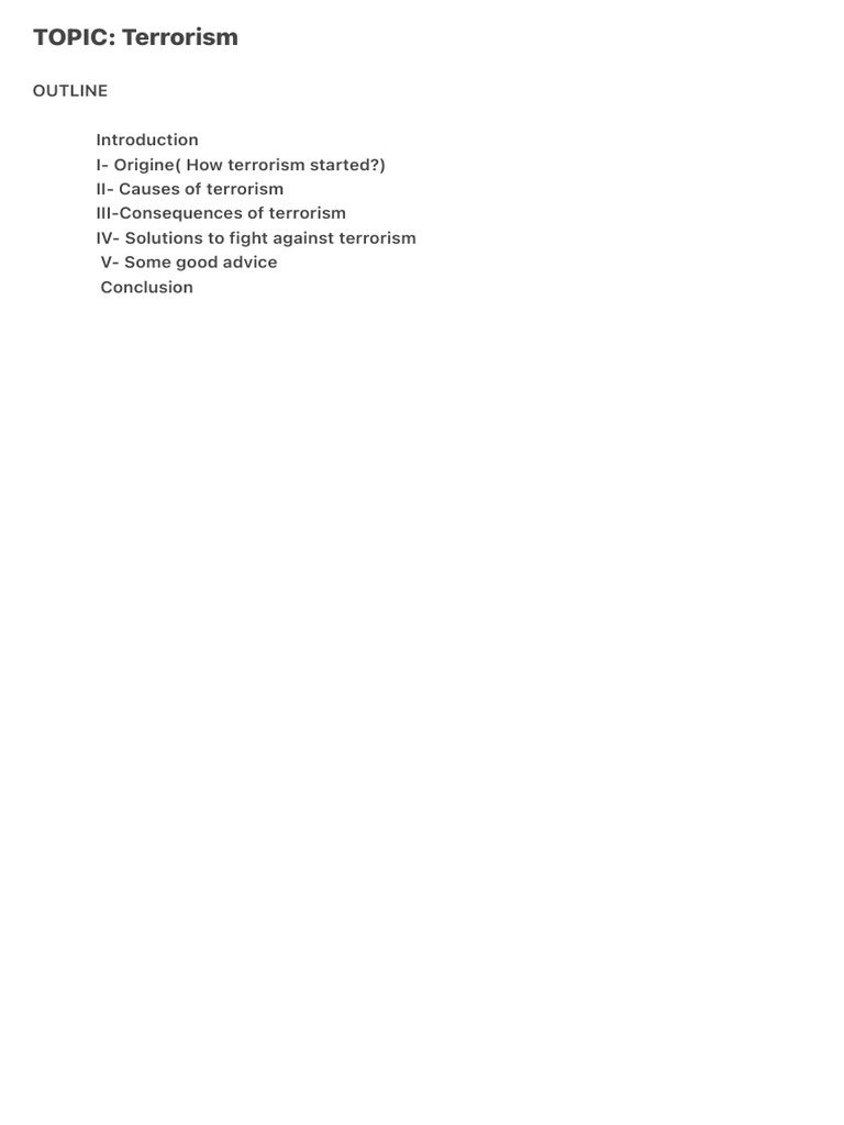 TOPIC Terrorism | PDF