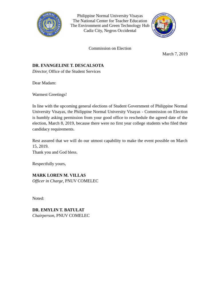 Comelec - Letter Final | PDF
