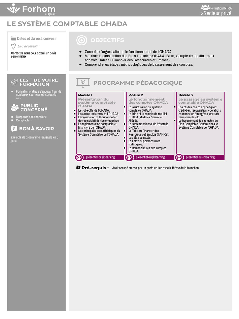 Le Systeme Comptable Ohada | PDF