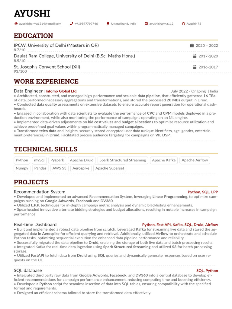 Ayushi Resume | PDF