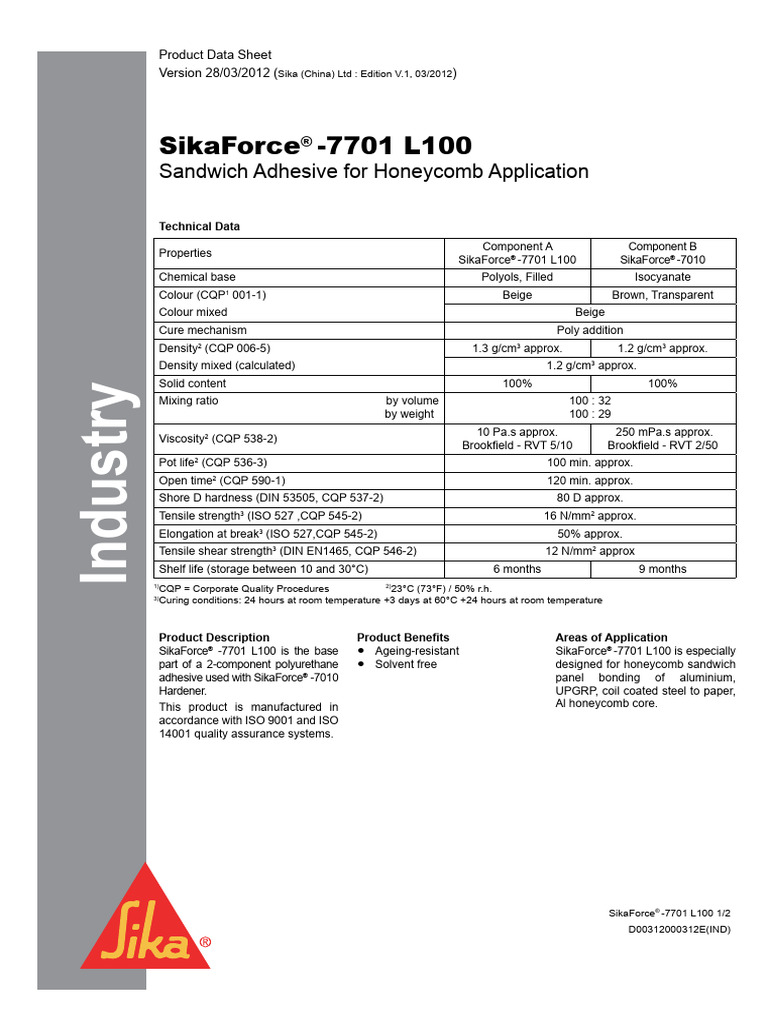 Sika PDS - E - SikaForce - 7701 L100 | PDF