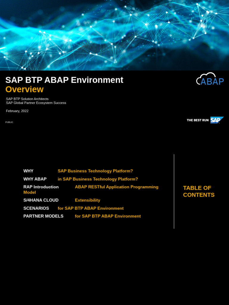 03 ABAP00 ABAP Environment Overview v3 | PDF