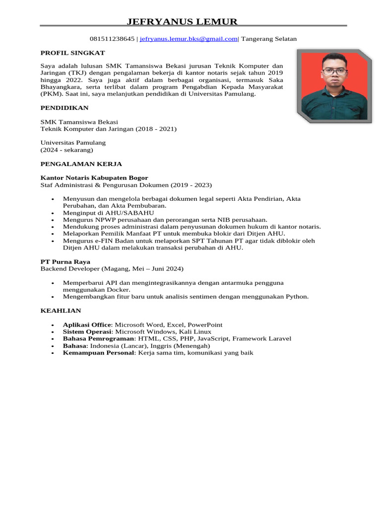 CV Almu Arif Budiman | PDF
